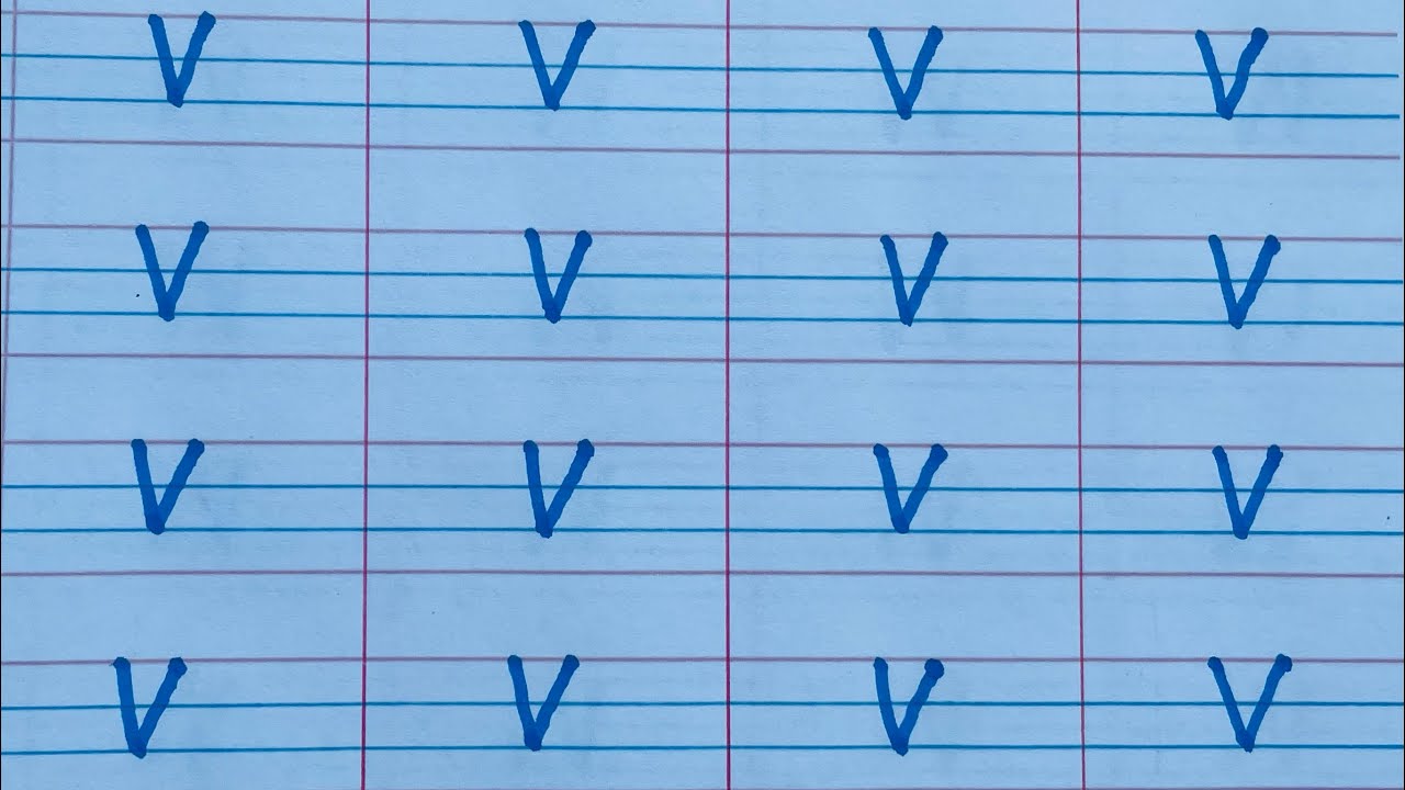 Say and write V|Hand writing Practice|Alphabets writing for kids ...
