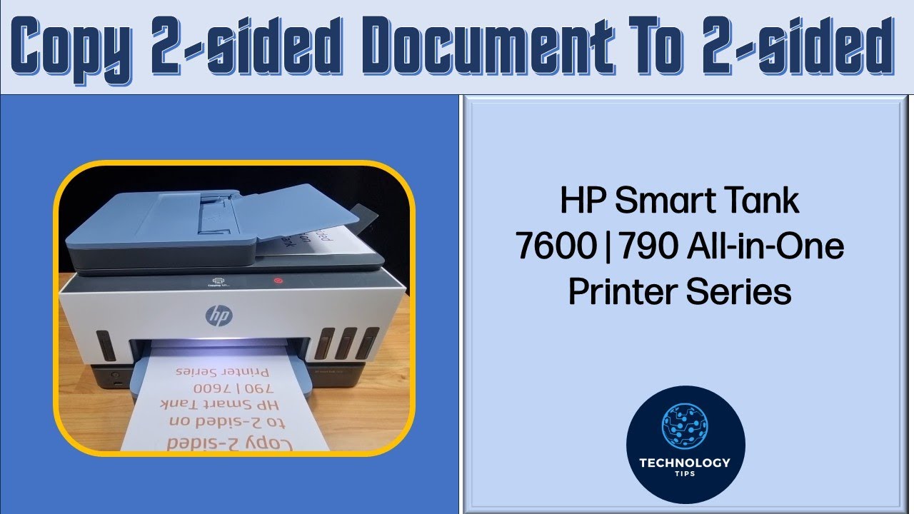 HP Smart Tank 7602 790 : Copy 2 sided document to 2 sided - YouTube