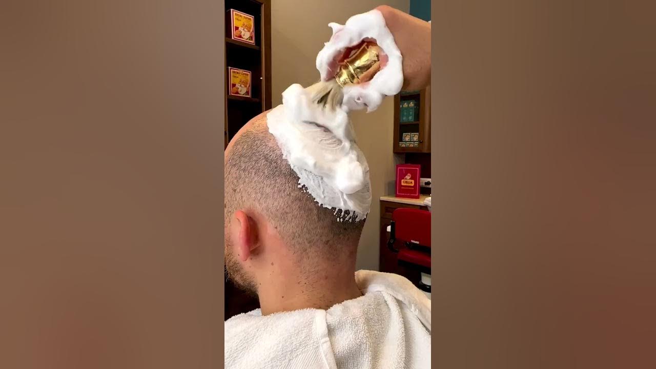 ASMR ~ straight razor head shave ~ ustura tıraşı - YouTube