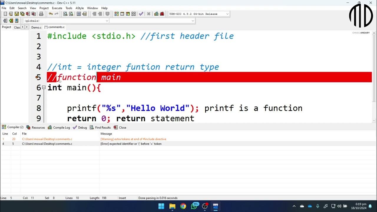 Add Comments In your Code |PF C/C++ |Urdu-Hindi - YouTube