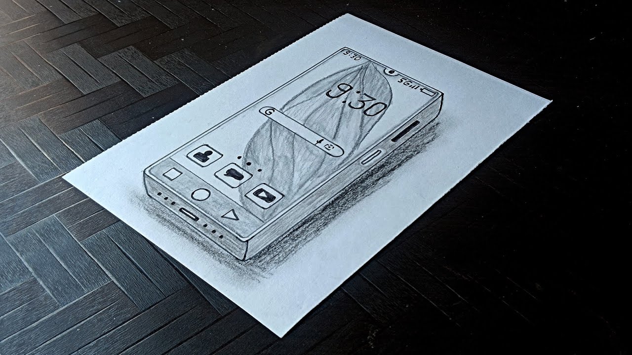 3D Mobile drawing ll phone drawing 3D ll Smartphone drawing ll - YouTube