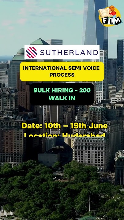 Sutherland is Hiring International semi voice process - YouTube