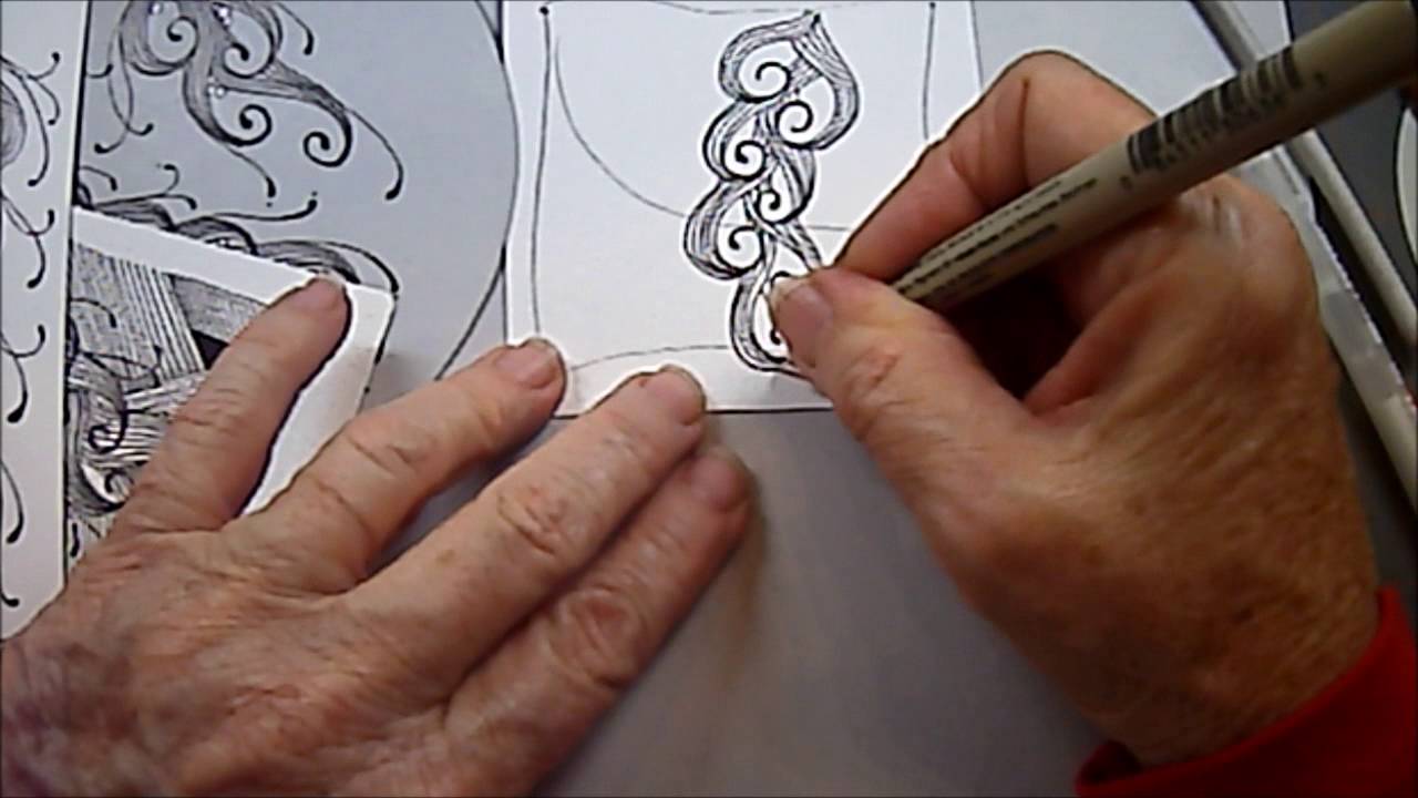 Scrolled Feather Tangle Pattern Lesson #97 - YouTube