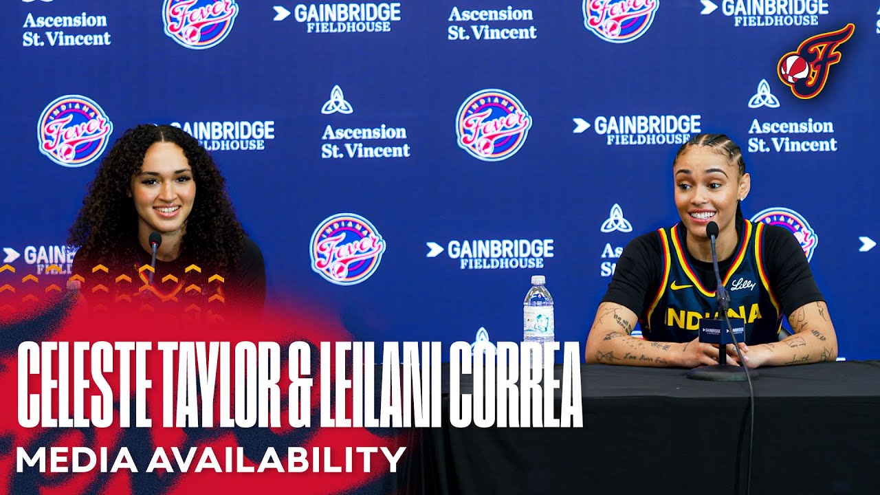 Celeste Taylor & Leilani Correa Media Availability | Indiana Fever Media Day - YouTube