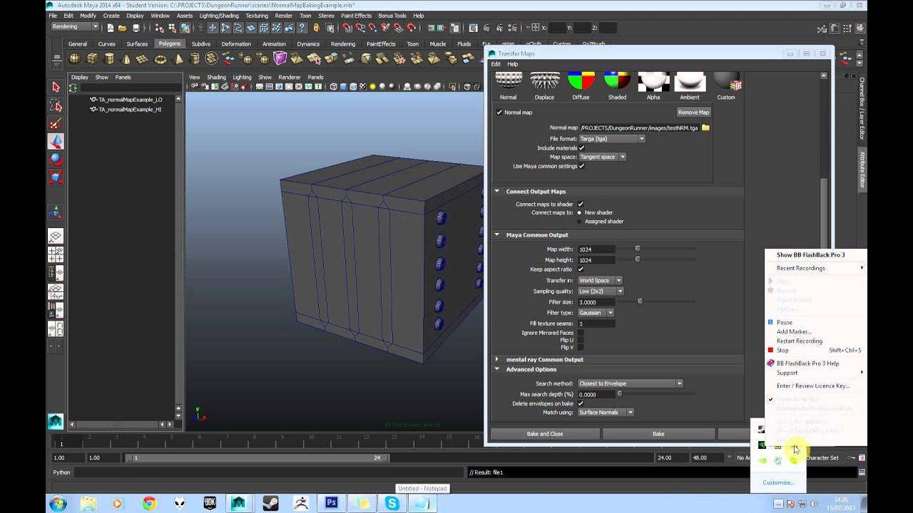 How to bake Normal Maps with Maya - YouTube