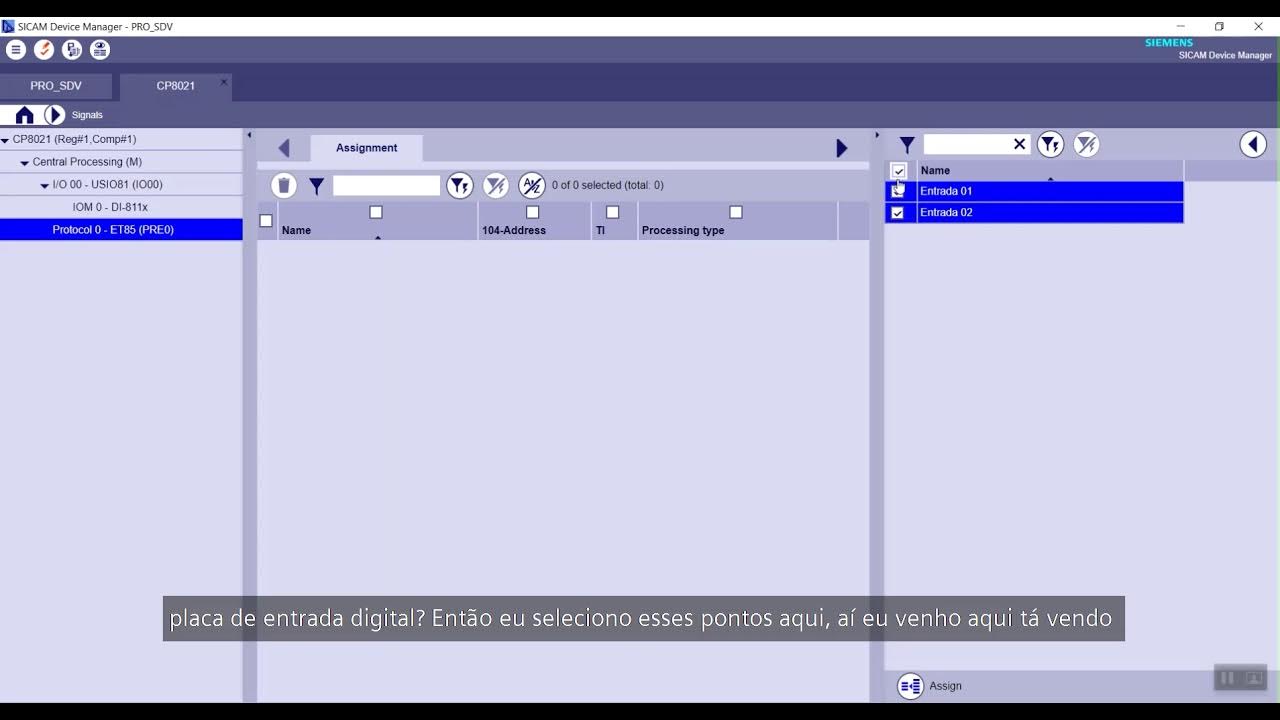 Tutorial SICAM Device Manager - Sinais - YouTube