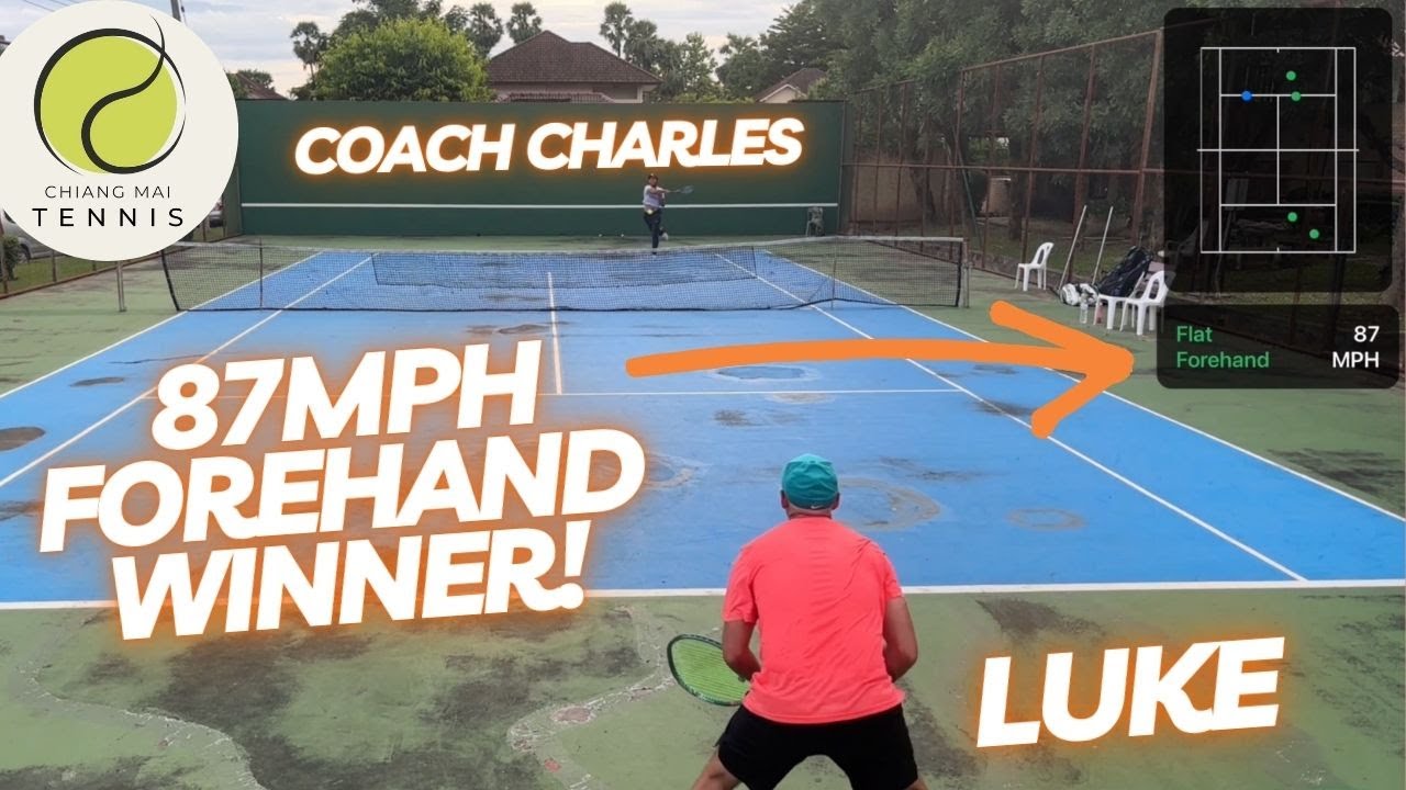 Luke Vs Coach Charles - Includes An 87mph Forehand Winner! - YouTube