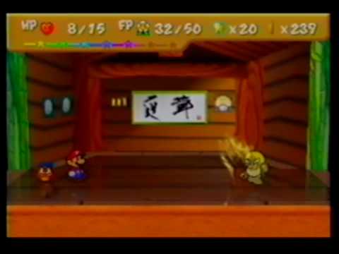 Paper Mario at 10 HP (sort of) - Dojo Master - YouTube