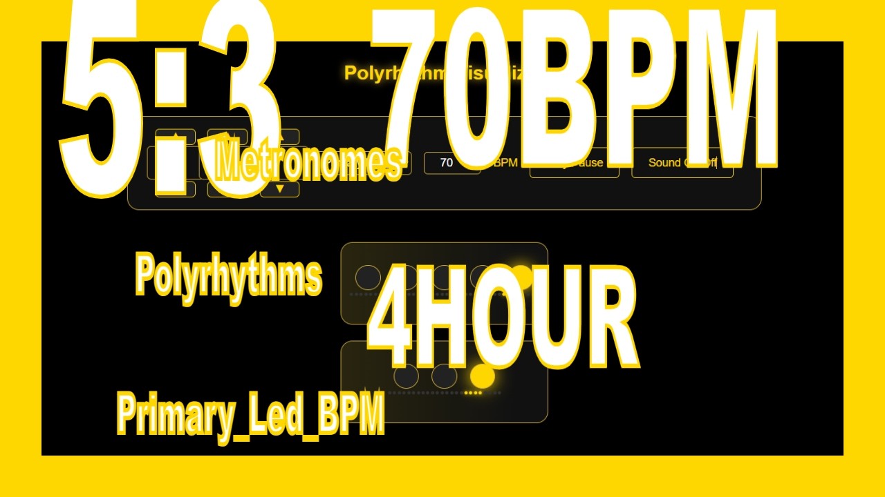 5:3 70 BPM, Polyrhythms Metronomes - YouTube
