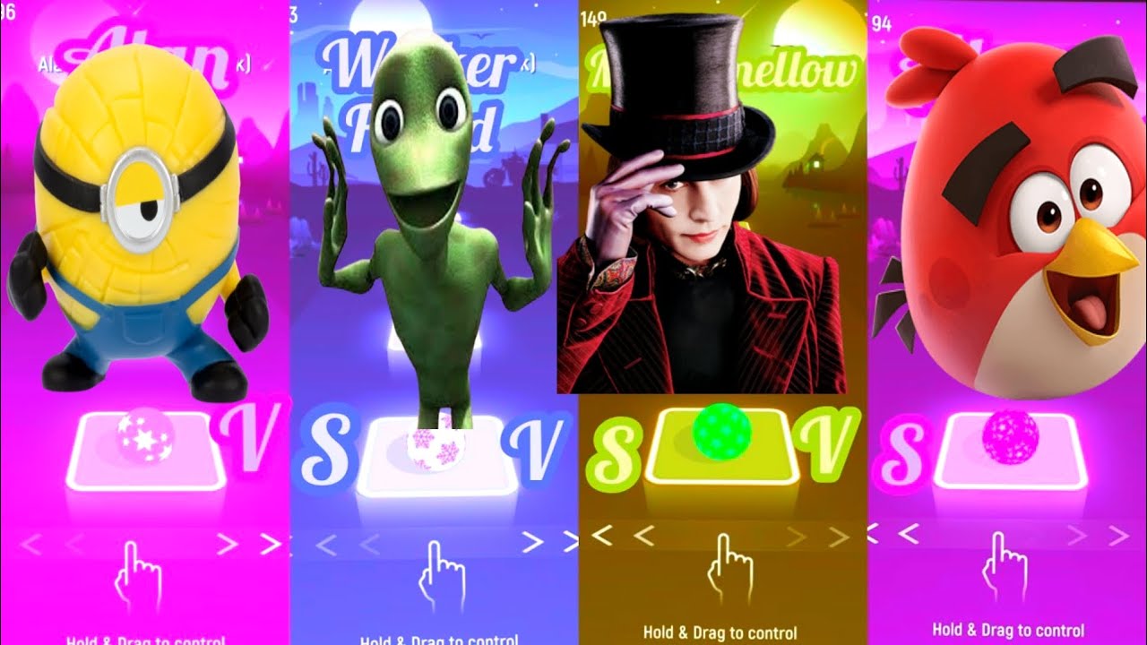 Minions_The_Rise_of_Gru🆚alien dance 🆚Wonka (1)🆚Angry_Birds🍓Who is best ...