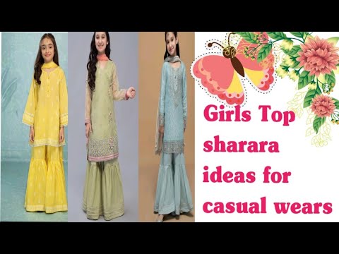 Top shararah for girls||casual wears ||fancy shararah# بچیوں کےنیو ...