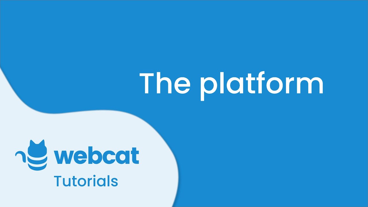 The platform. Getting started - Tutorial Webcat Platform - YouTube