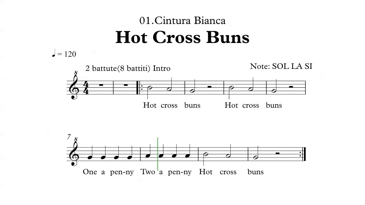 01 Cintura Bianca Hot Cross Buns 120 - YouTube
