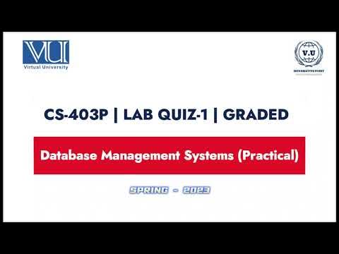 CS403P Quiz-1 Graded | Mastering Software Engineering Concepts | Virtual University Spring 2023 ...