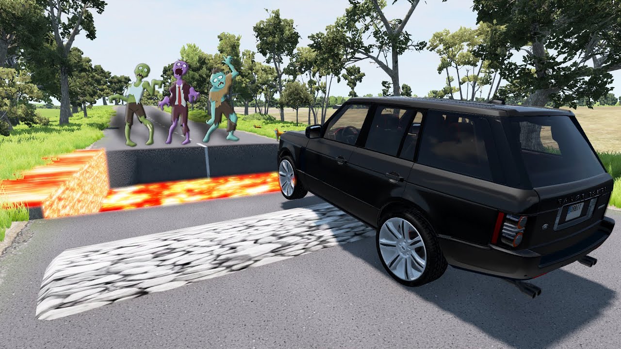 Lava and Zombies vs Cars - BeamNG drive - YouTube