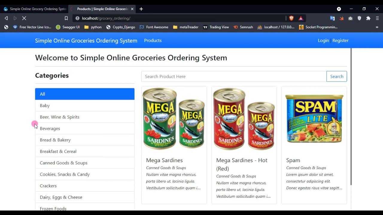 Simple Online Grocery Ordering System in PHP and SQLite DEMO - YouTube