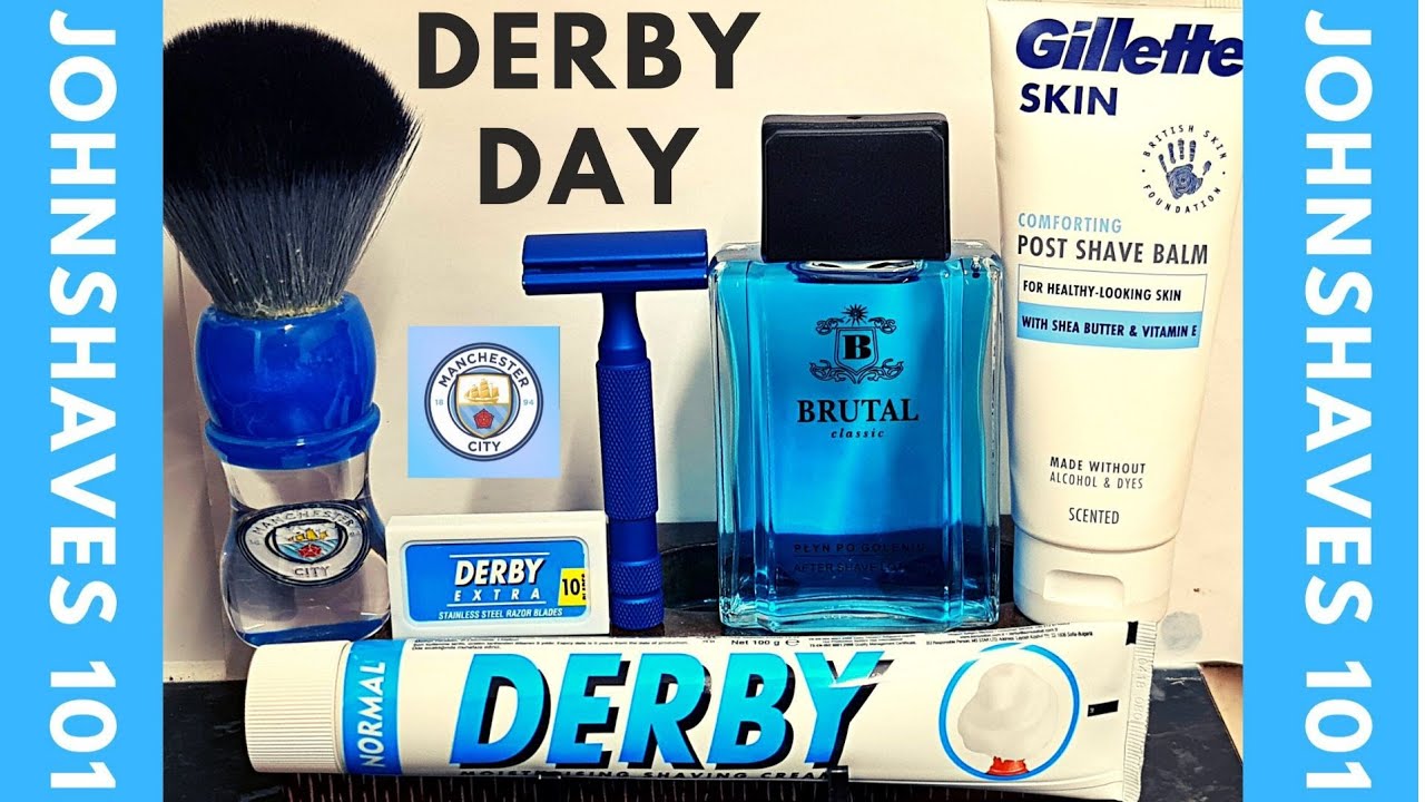 Rockwell 6s: MCFC Brush: Derby Blue Blade: Derby Shave Cream: Gillette ...