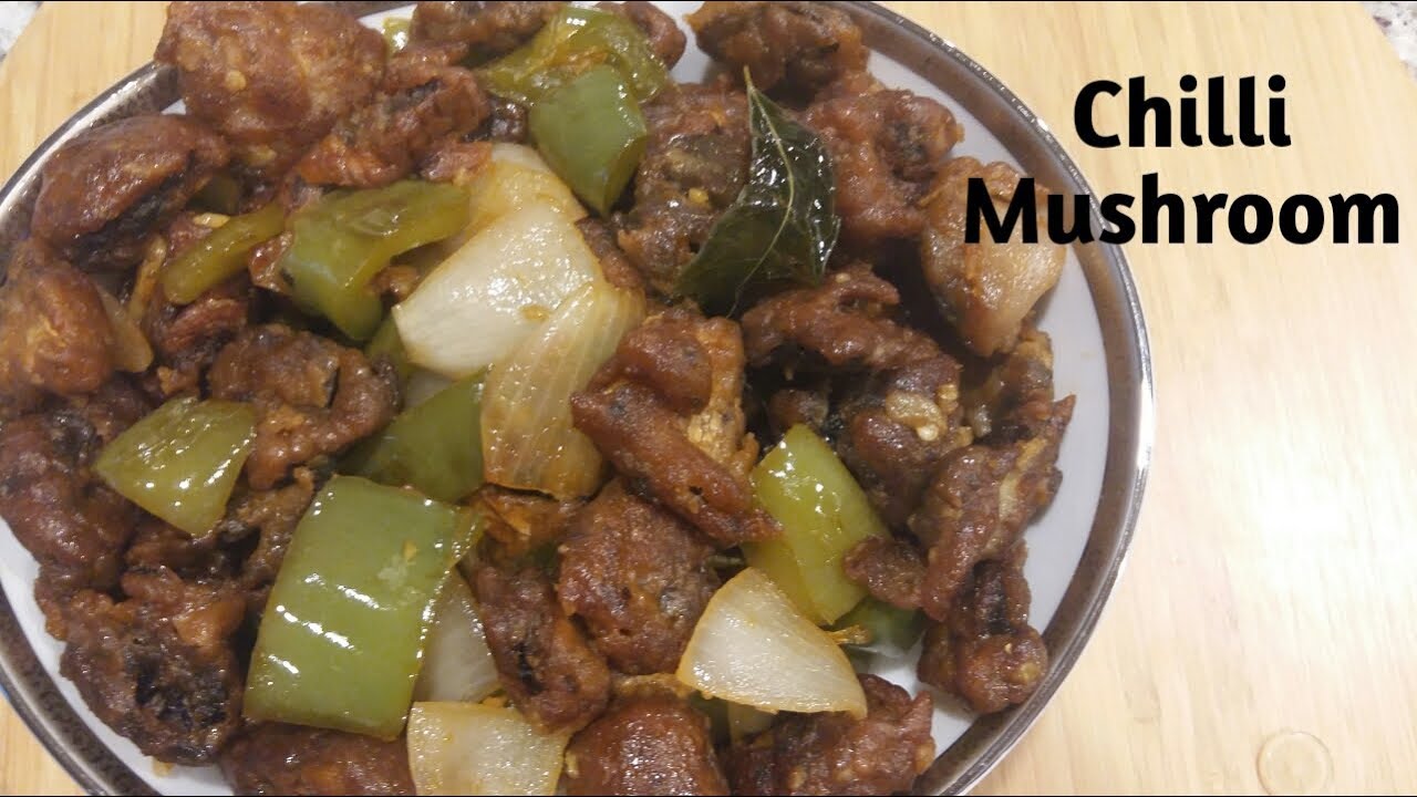 Chilli Mushroom - Dry Chilli Mushroom Restaurant Style - Chilli ...