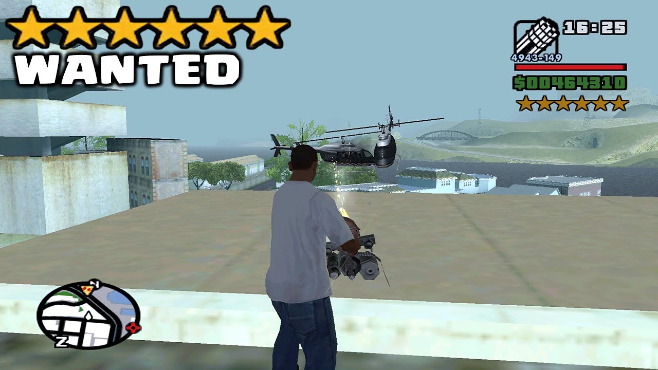 ⭐⭐⭐⭐⭐⭐SIX STARS WANTED LEVEL WITH MINIGUN | HOW TO GET 6 STAR WANTED IN ...