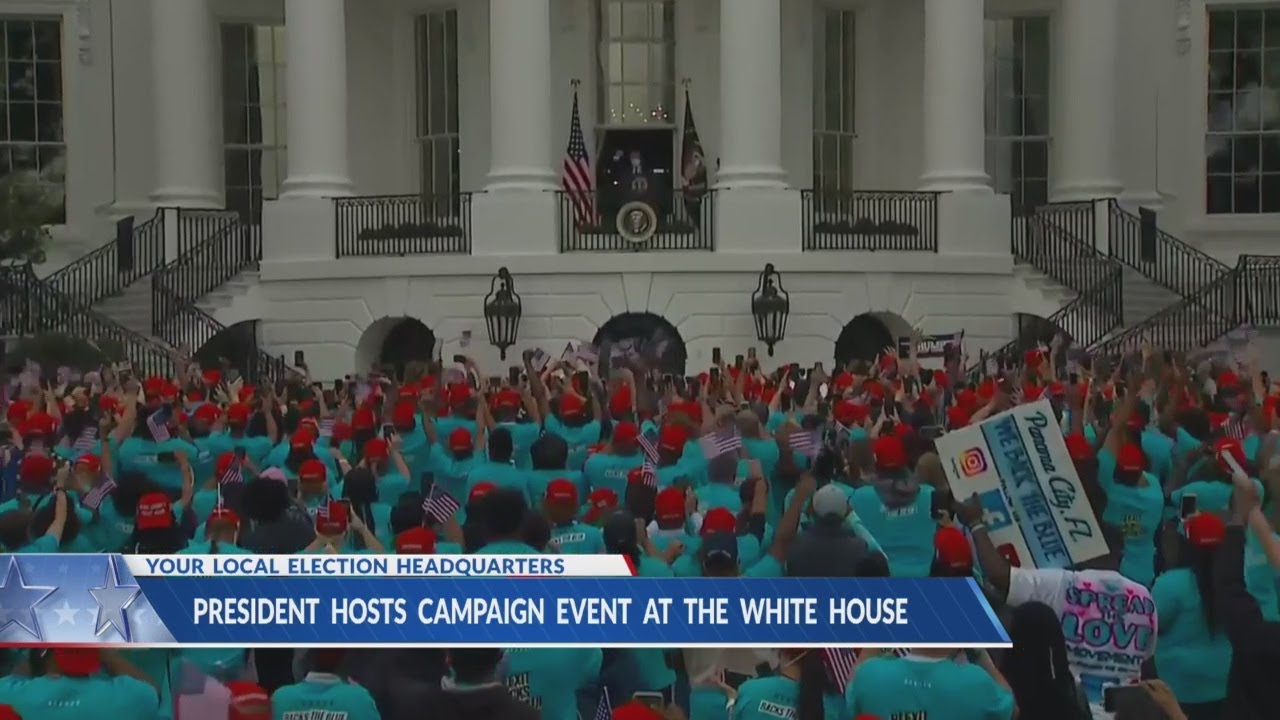 President Trump hosts campaign rally at White House - YouTube