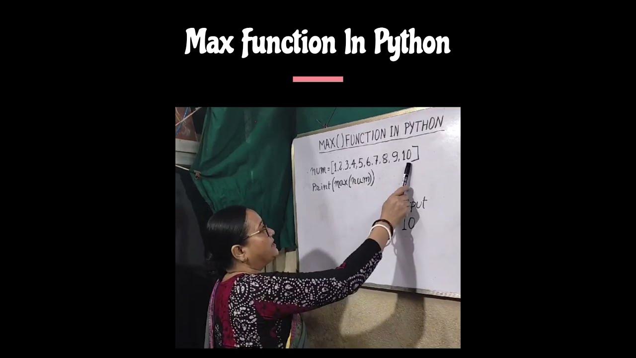 Max Function In Python Phython Pythontutorial Code Education Youtubeshorts Youtube