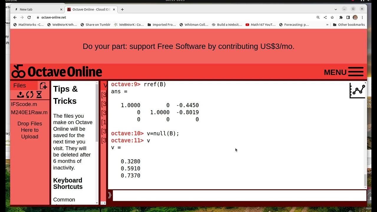 Compute evals/evecs using poly, roots, rref and null commands in Matlab or Octave. - YouTube