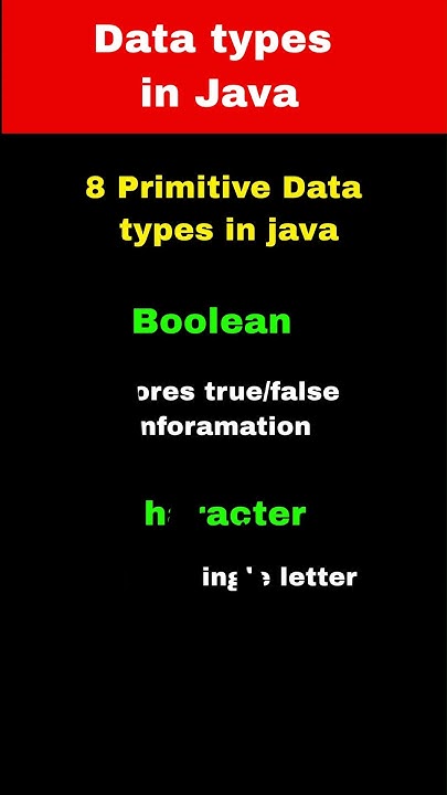 Data types in java #java #learnjava - YouTube