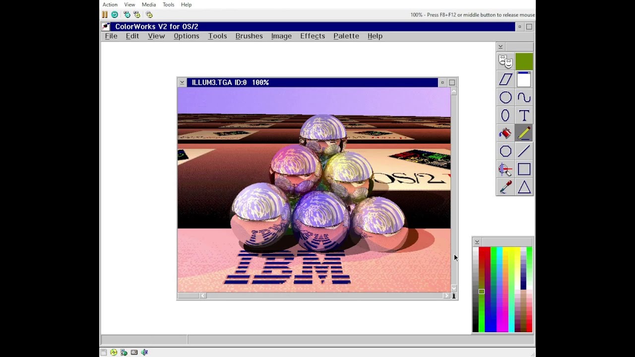 OS/2 Warp 3 Screaming on 86Box(POVRAY) - YouTube