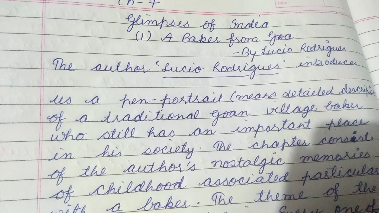 Glimpses of India (Part I- A Baker from Goa by Lucio Rodrigues) (Notes ...