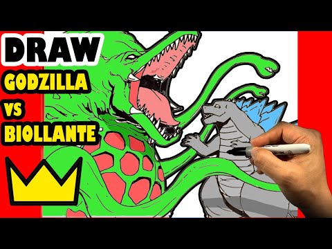 How to Draw GODZILLA vs BIOLLANTE | Kaiju King... - Tumbex