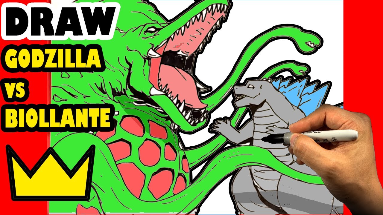 How to Draw GODZILLA vs BIOLLANTE | Kaiju King - YouTube