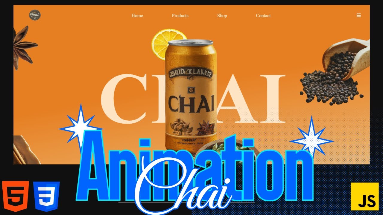 Chai Website 🔥 GSAP Animation 💻 HTML CSS JS Landing Page | Modern Web ...