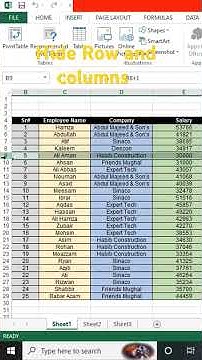 Hide Row and columns in excel #laptoptech #shortcutkeys #excel #computer #wordprocessing - YouTube