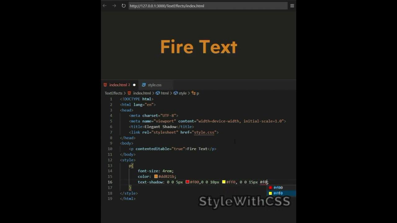 Text Effect Using Css 7 ⚡ Css Shorts For Beginners Ytshorts Css