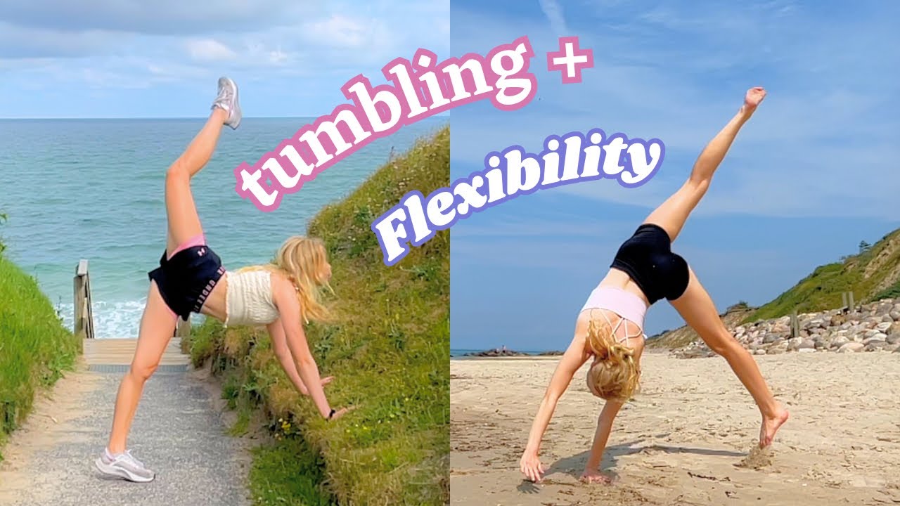 Beach tumbling + flexibility montage - self taught gymnastics - YouTube