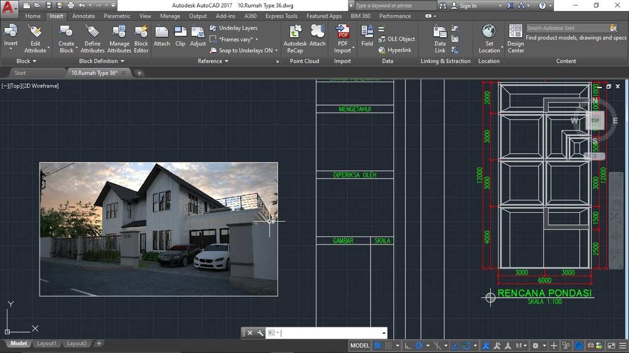 Cara Import Foto atau JPG di AutoCAD - YouTube