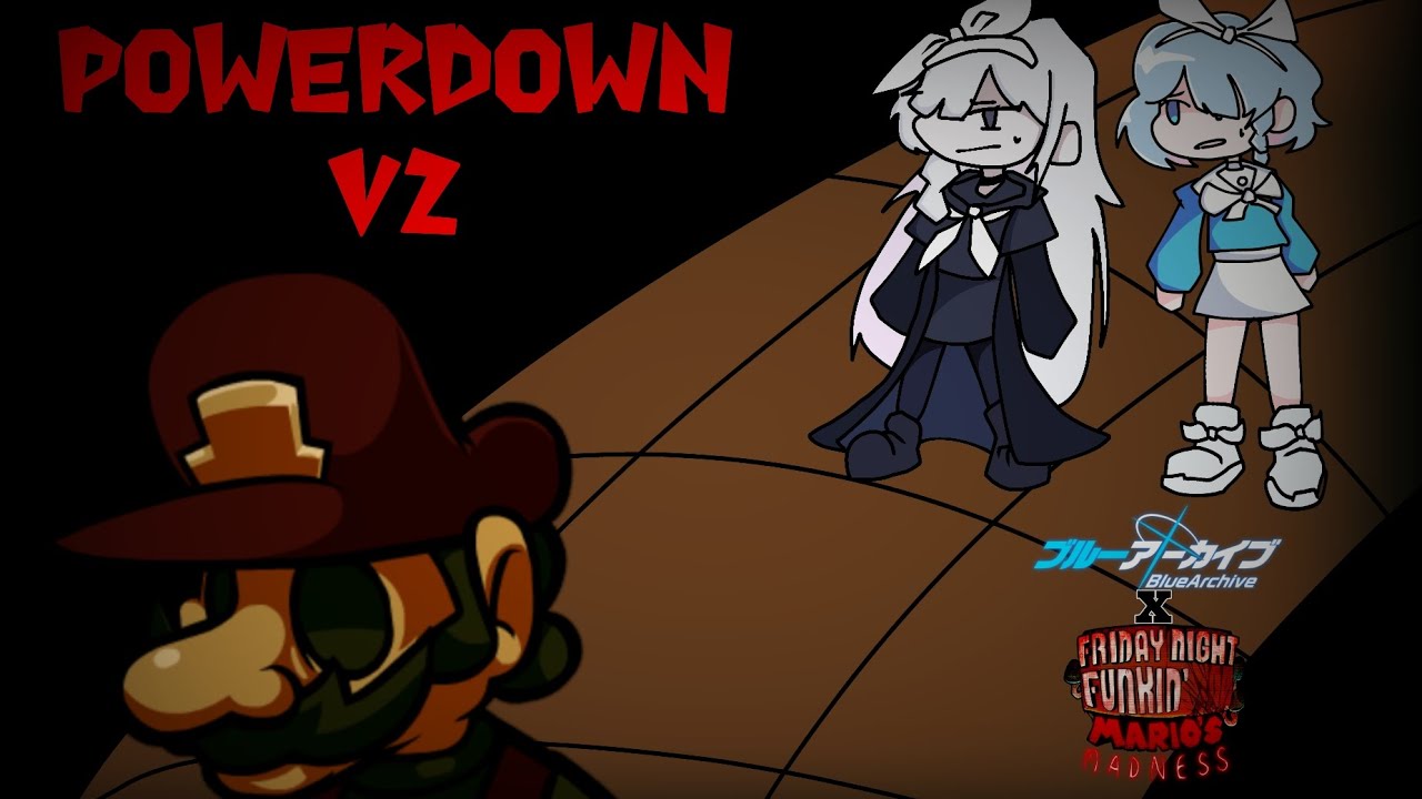 FNF Arona Vs. MX | Powerdown V2 Cover | Blue Archive X Mario's Madness ...