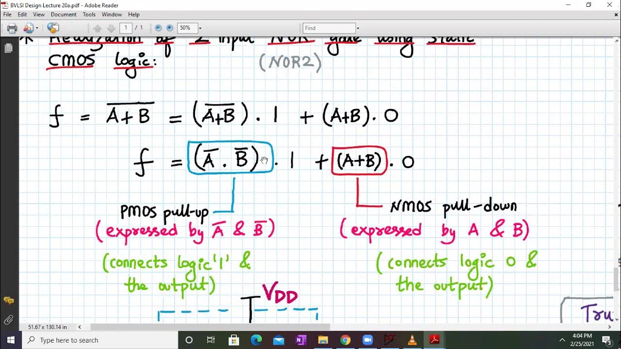 NAND2, EX-OR and Boolean expression realization using Static CMOS Inverter - YouTube