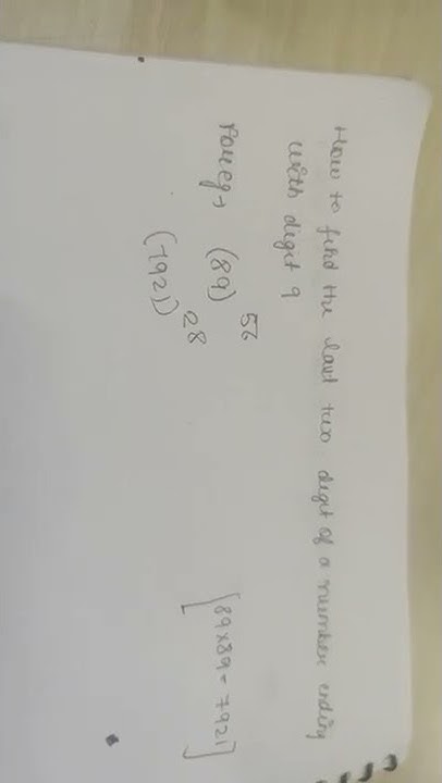 Finding last two digit of a number ending with digit 9 - YouTube