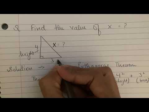 find Value of x using Pythagoras theorem l Right angled triangle - YouTube