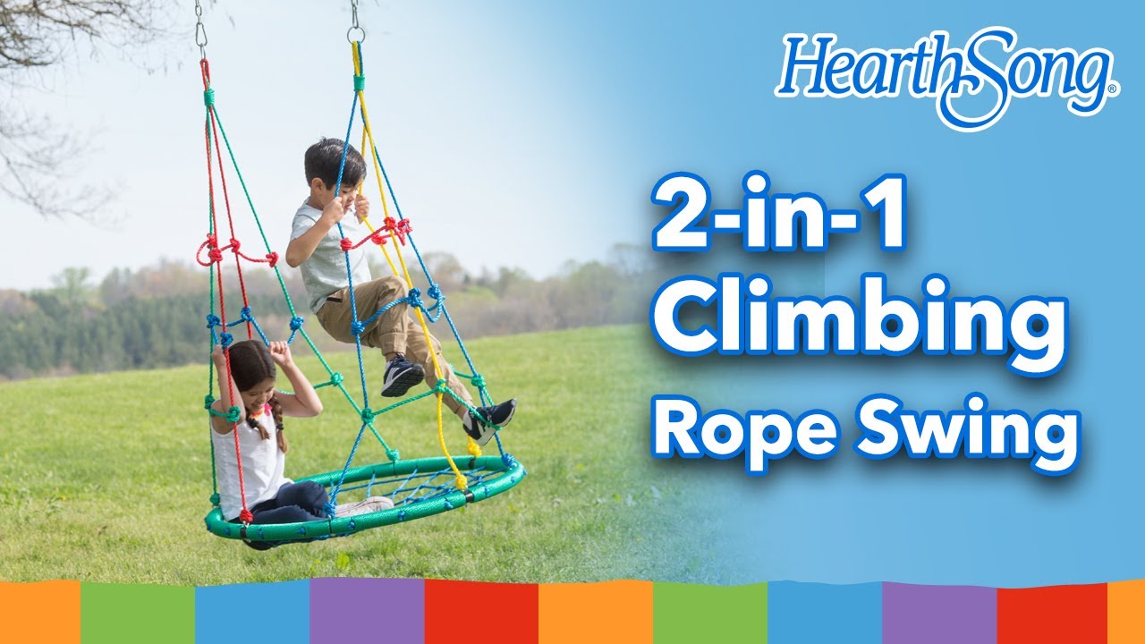 Swing & Climb on our Colorful 2-in-1 Climbing Rope Swing - YouTube