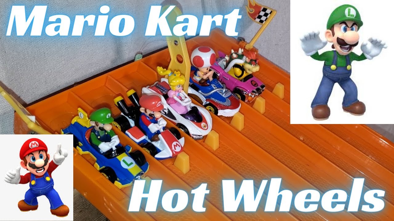 Mario Kart Hot Wheels Racing Super 6 Lane Raceway - YouTube