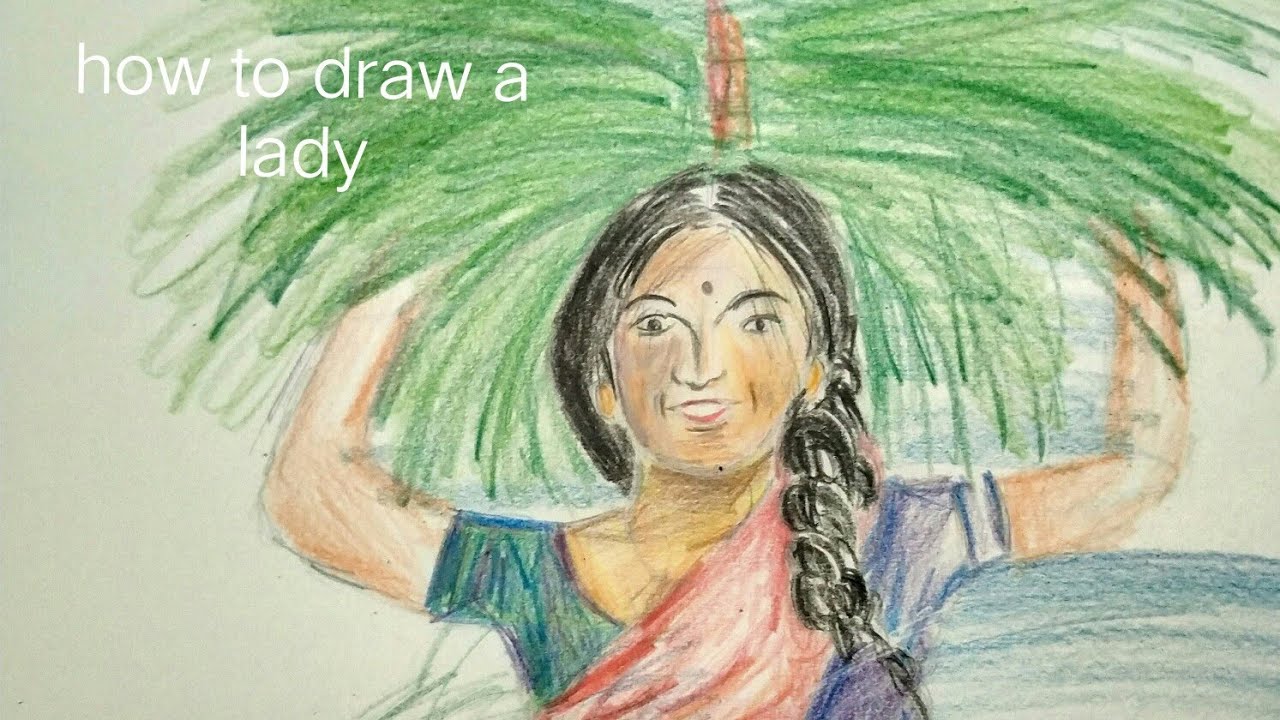 How to draw a lady - YouTube