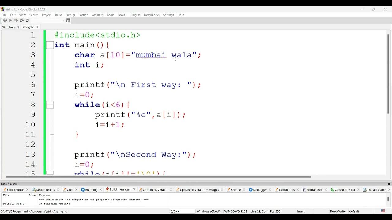 String 06 C Programming Youtube