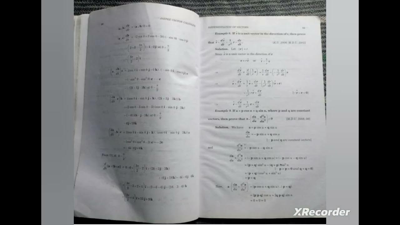 B.A./B.Sc. 2nd_Sem Math (Vector Calculus) Chapter-2 Exercise Solution #MDU_Rohtak - YouTube