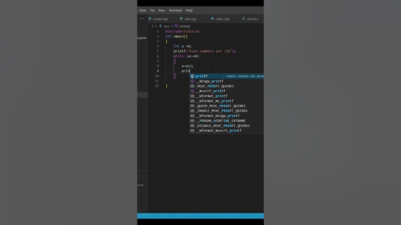 PRINTING EVEN NUMBERS IN C - YouTube