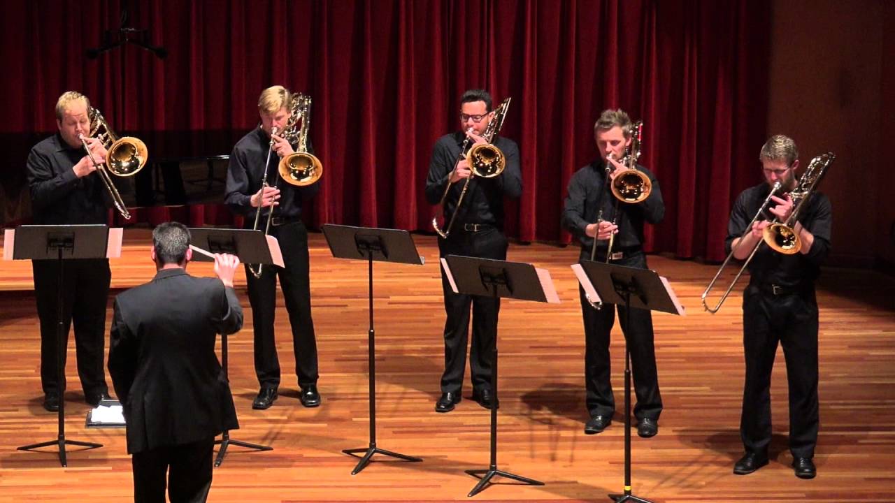 CSU Trombone Ensemble - The River Bells (Verhelst) - YouTube
