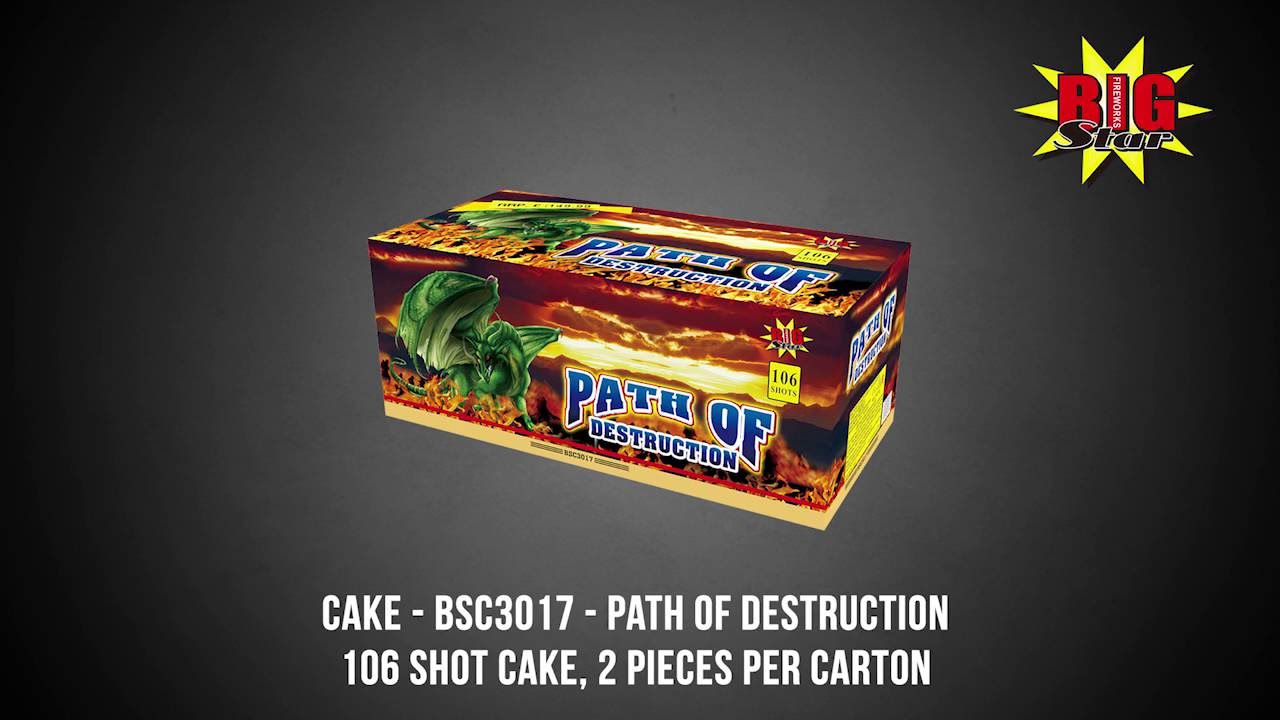 Big Star Fireworks - Cake - BSC3017 - Path Of Destruction - YouTube