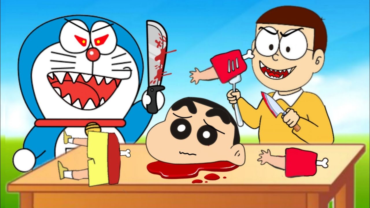 Doraemon & Nobita Eat Shinchan Body Parts 😱😱 | Shinchan And Nobita Game ...