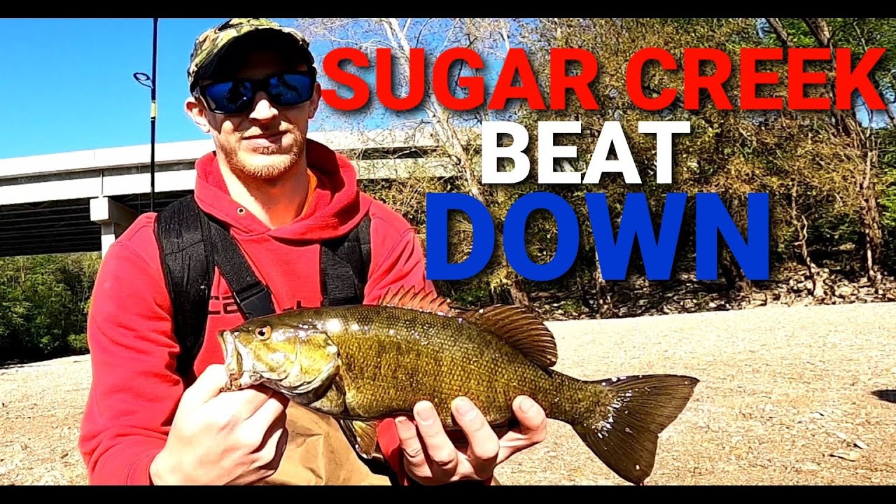 Smallmouth bass fishing Sugar Creek Indiana - YouTube